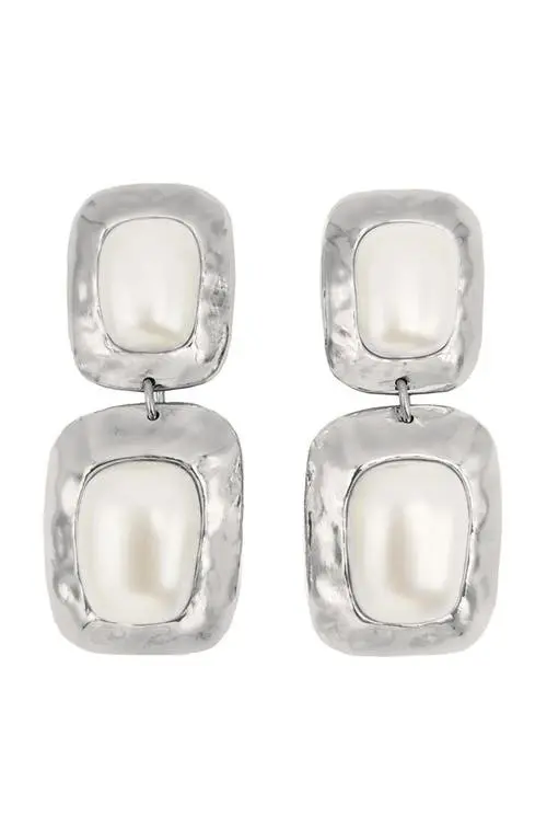 PETIT MOMENTS Martina Drop Earrings - Silver/pearl