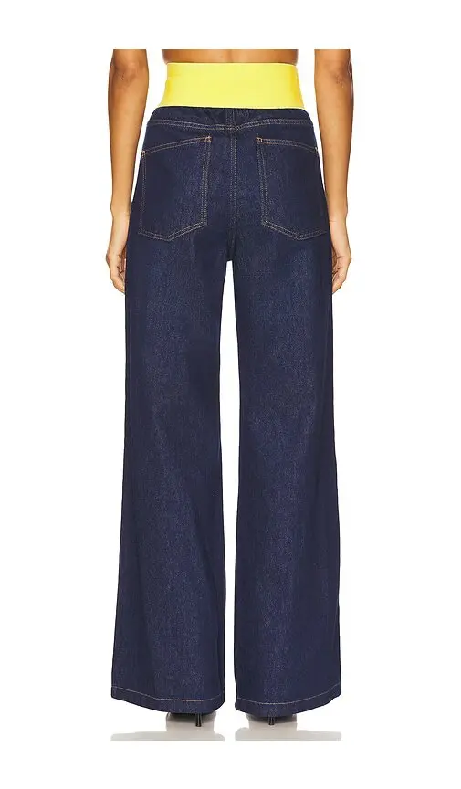 MSGM Wide Leg Denim Jeans With Stretch Waistband