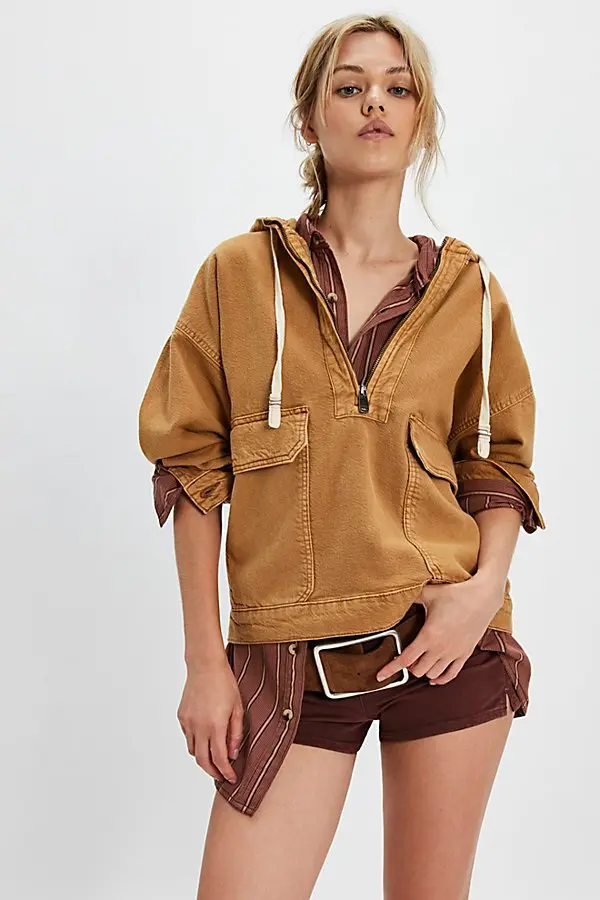 Free People We The Free Casey Canvas Pullover - Hot Honey