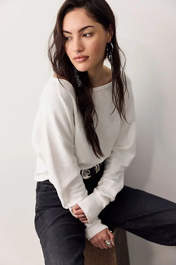 Free People We The Free Jess Long Sleeve - Clean Ivory