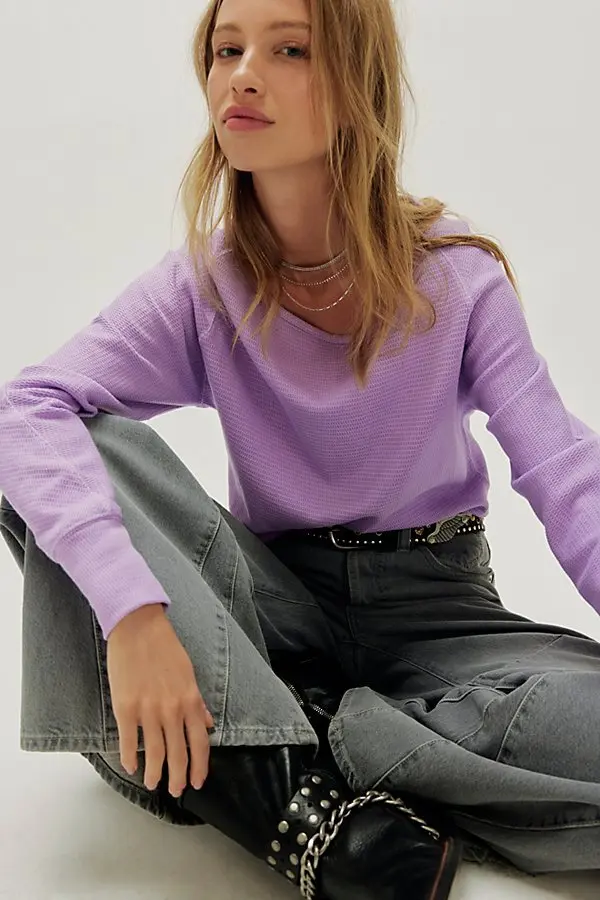 Free People We The Free Jess Long Sleeve - Pastel Lilac