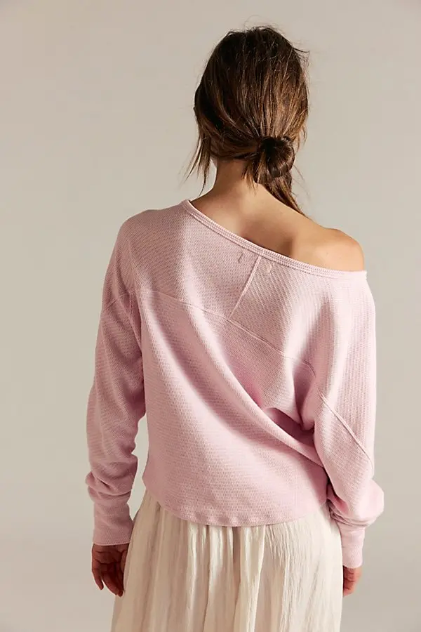 Free People Jess Long Sleeve - Pink Heather