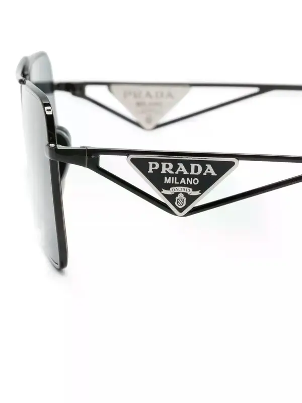 Prada Triangle-logo Rectangle-frame Sunglasses