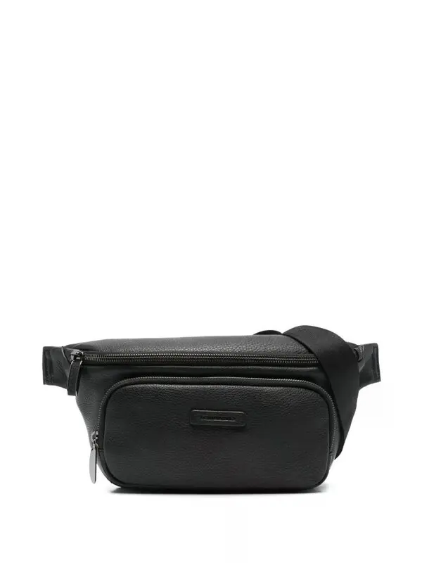 PIQUADRO Logo-plaque Leather Belt Bag