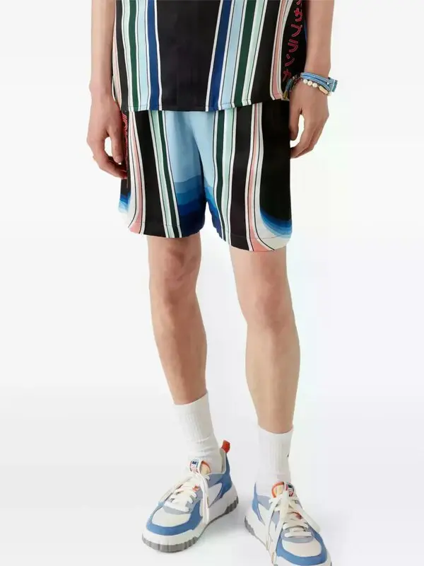 Casablanca Graphic Mountain Silk Shorts - Black