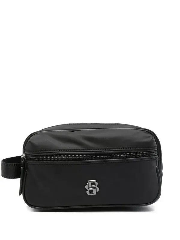BOSS Logo-plaque Wash Bag - Black
