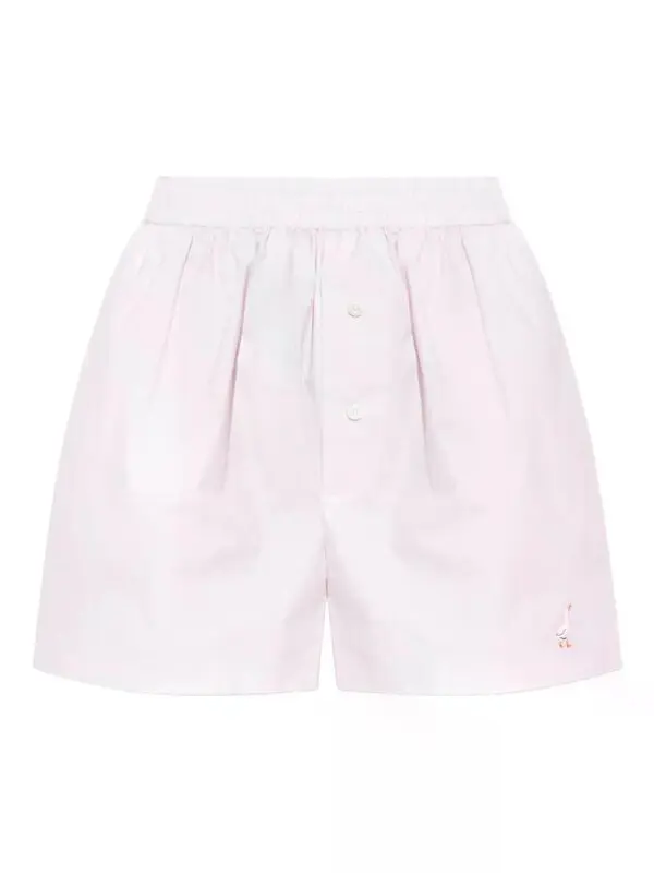 Moschino Goose-embroidered Cotton Shorts