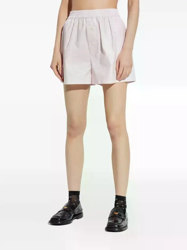 Moschino Goose-embroidered Cotton Shorts