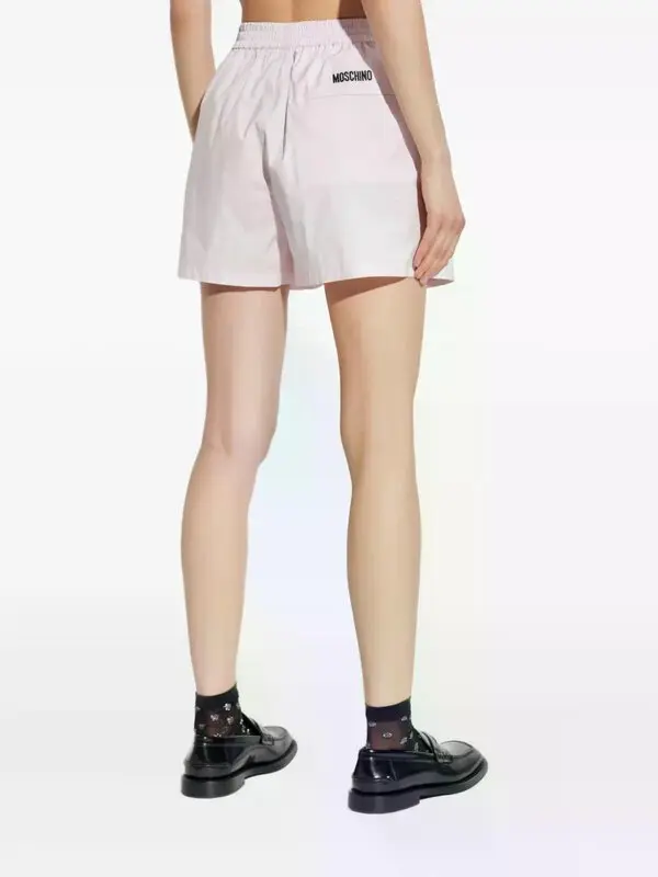 Moschino Goose-embroidered Cotton Shorts