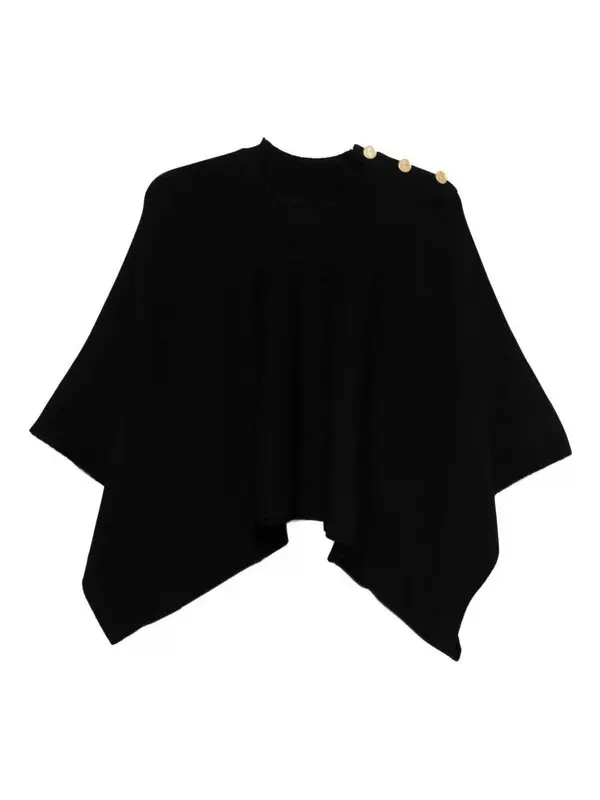 Karl Lagerfeld Ribbed Button-fastening Poncho