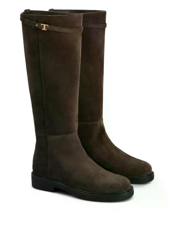 TOD'S Suede Knee-high Boots - Brown