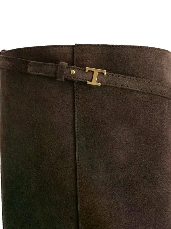 TOD'S Suede Knee-high Boots - Brown