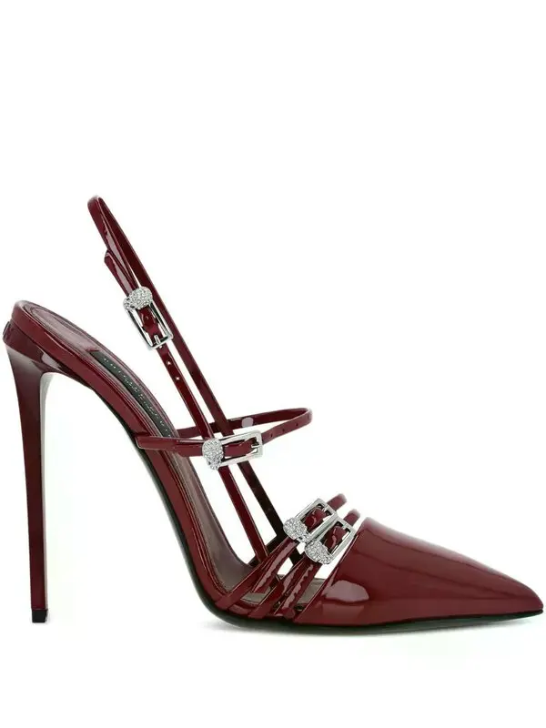 Philipp Plein Buckle-embellished Slingback Pumps - Red