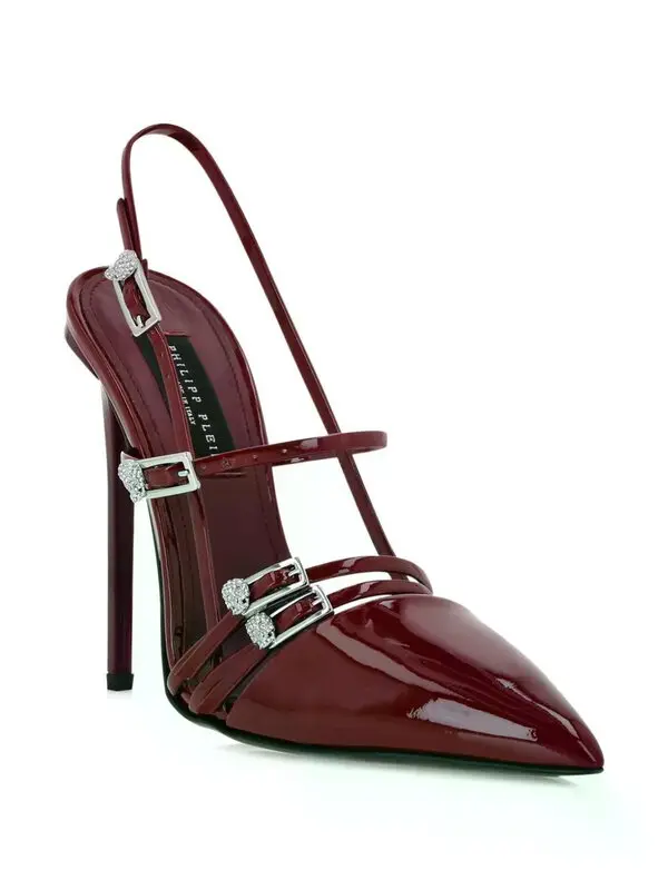 Philipp Plein Buckle-embellished Slingback Pumps - Red