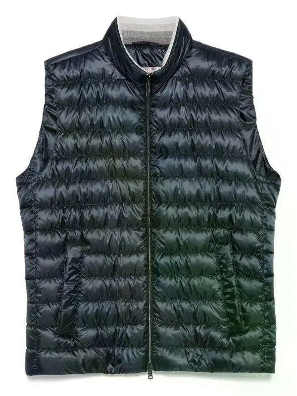 Herno Quilted Zip-front Gilet - Blue