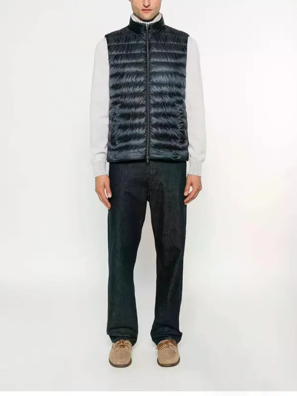 Herno Quilted Zip-front Gilet - Blue