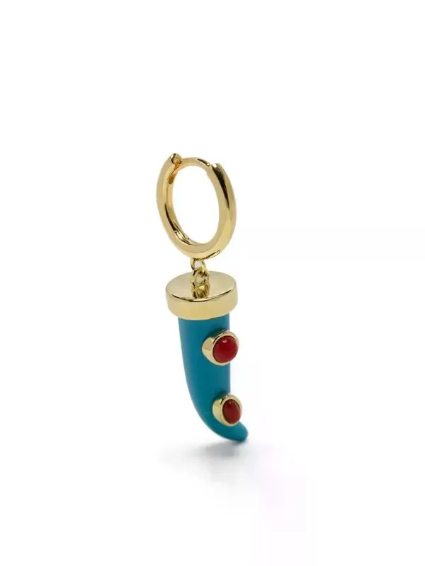 ESHVI Single Fang Charm Earring - Blue