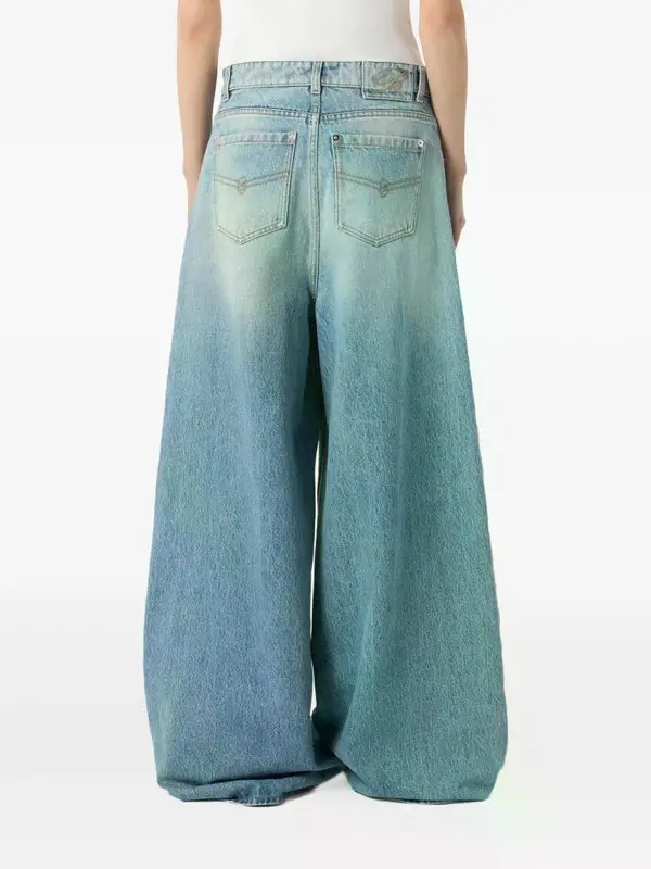 Blumarine Stone-washed Wide-leg Jeans