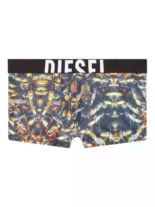 DIESEL® Damien Insect-print Briefs - Black