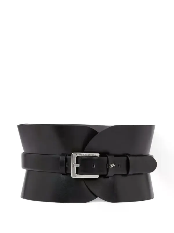 Karl Lagerfeld Essential Multifunction Leather Belt - Black