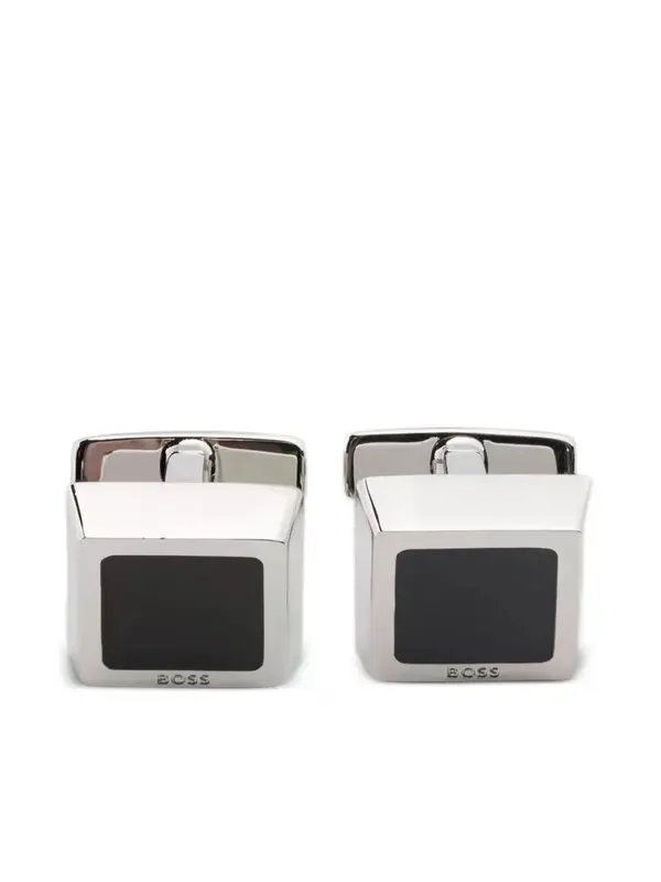BOSS Logo-engraved Cufflinks - Silver