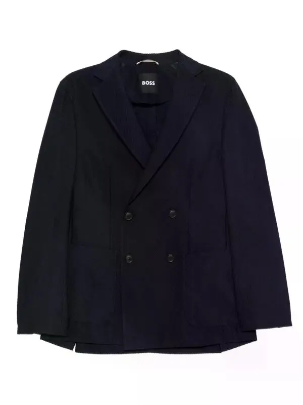 BOSS Double-breasted Jacket - Blue
