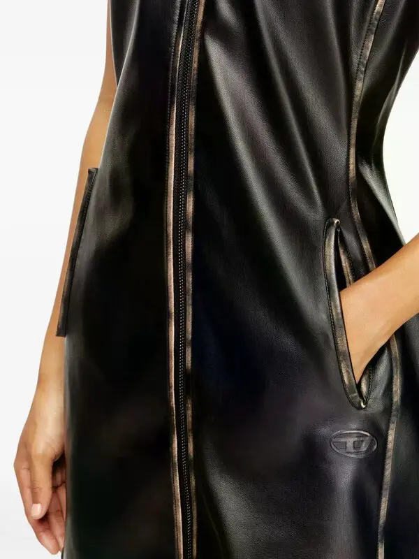 DIESEL® Zip-front Sleeveless Mini Dress
