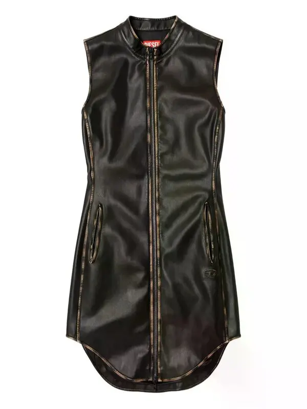 DIESEL® Zip-front Sleeveless Mini Dress