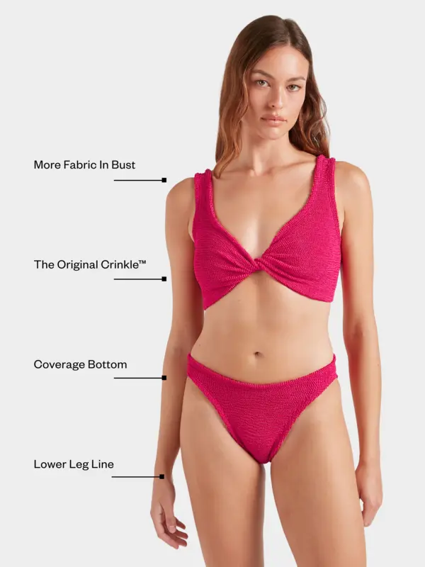 Hunza G Coverage Juno Bikini Set - Metallic Raspberry