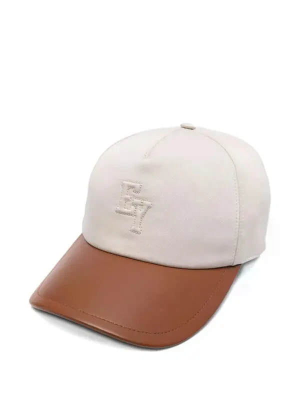 Eleventy Leather-strap Baseball Cap - Neutrals