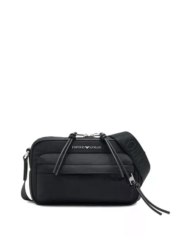Emporio Armani Logo-plaque Crossbody Messenger Bag - Black