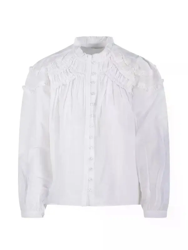 MARANT ETOILE Christa Ruffled Blouse - White