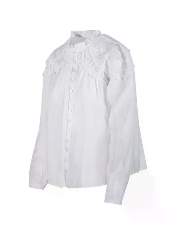 MARANT ETOILE Christa Ruffled Button Shirt - White
