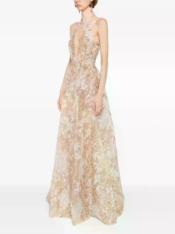 SAIID KOBEISY Embroidered Maxi Dress