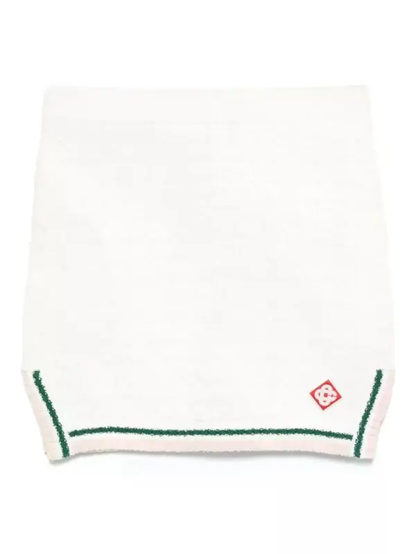 Casablanca Striped-trim Cotton Skirt - White