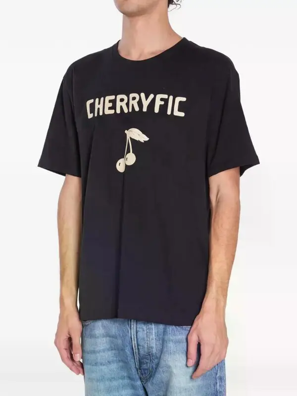 Valentino Garavani Cotton T-shirt With Cherryfic Print - Black