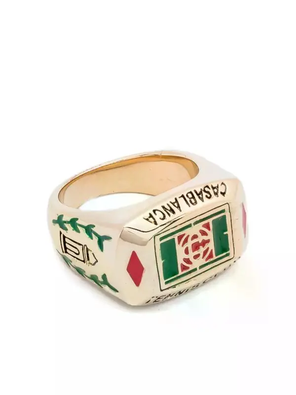 Casablanca Tennis Club Signet Ring - Gold