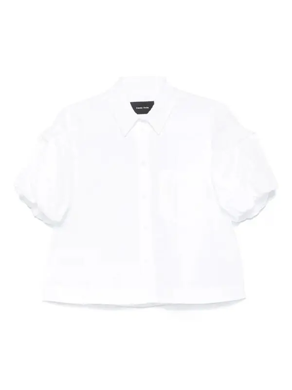 Simone Rocha Cropped Puff-sleeved Shirt - White