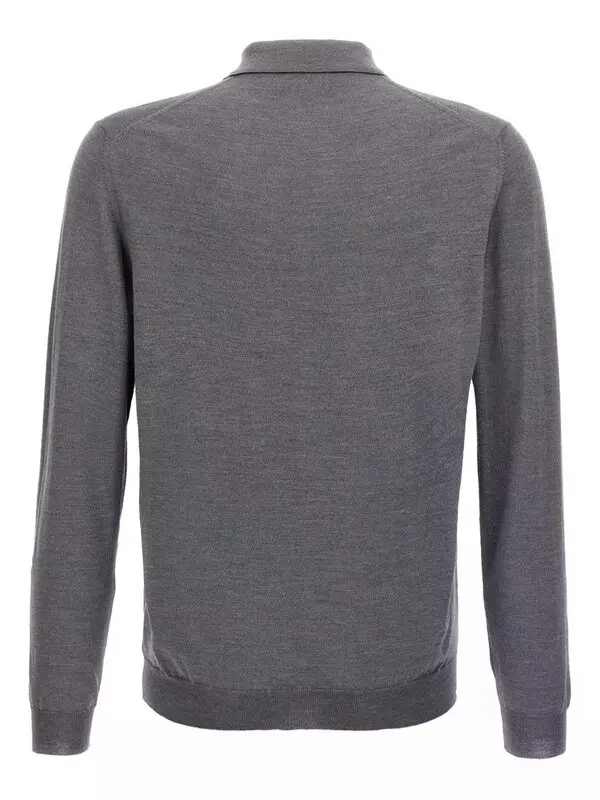 ZANONE Fine-knit Polo Shirt - Grey