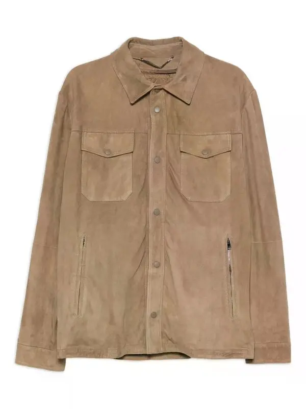 Canali Suede Buttoned Jacket