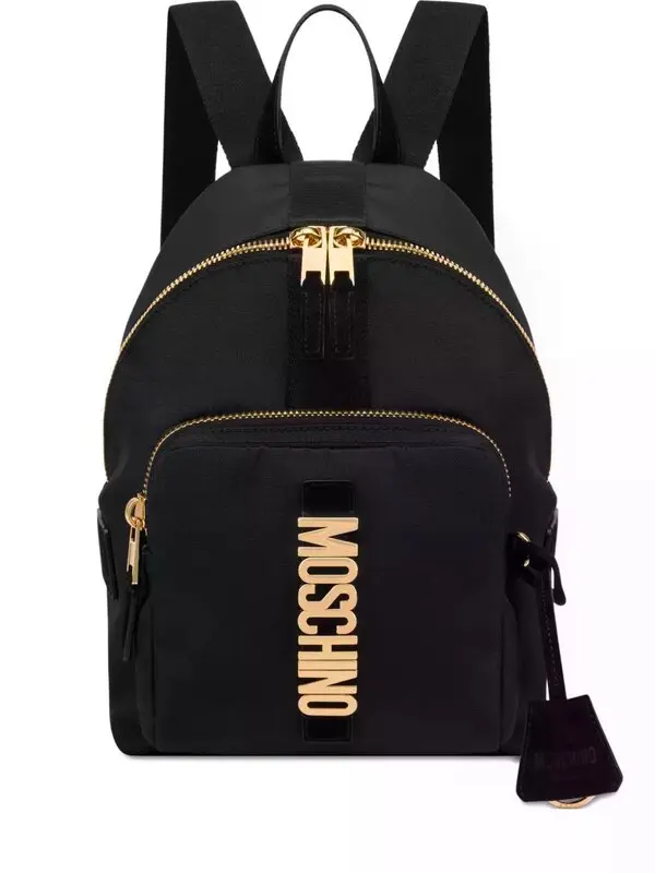 Moschino Logo-plaque Backpack - Black