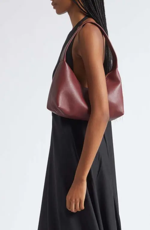 MANSUR GAVRIEL Candy Baguette Leather Shoulder Bag - Claret