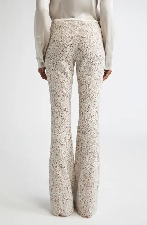 Michael Kors Floral Lace Bootleg Pants - Oyster