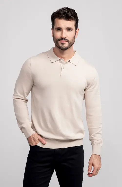 JACK ARCHER Legacy Polo Sweater - Beige