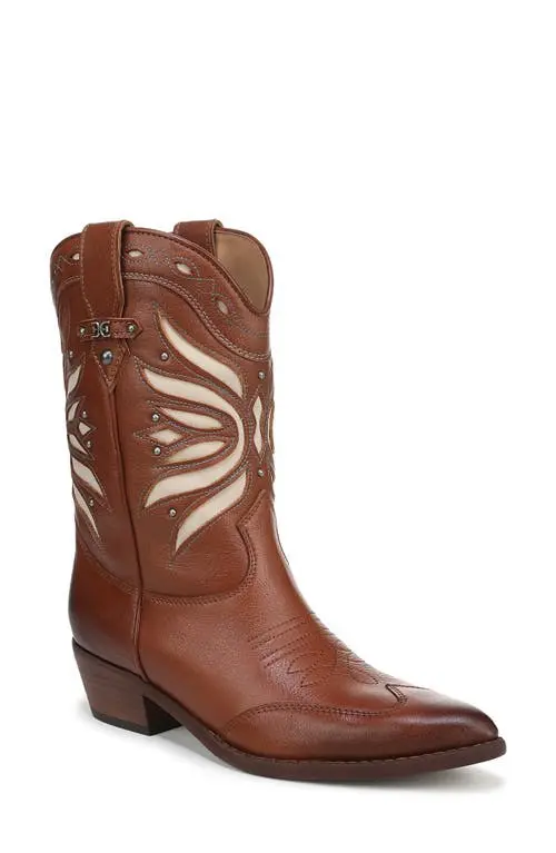 Sam Edelman Rylin Western Boot - Luxe Brown/cream