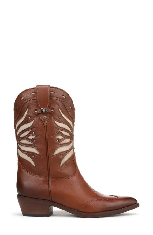 Sam Edelman Rylin Western Boot - Luxe Brown/cream