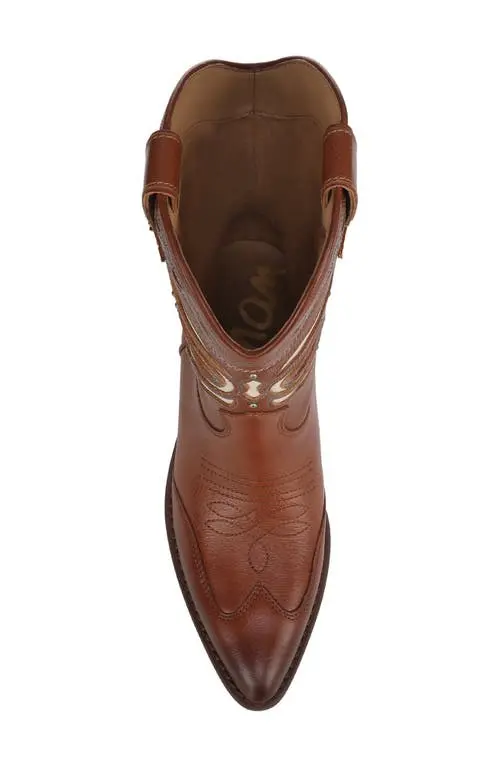 Sam Edelman Rylin Western Boot - Luxe Brown/cream