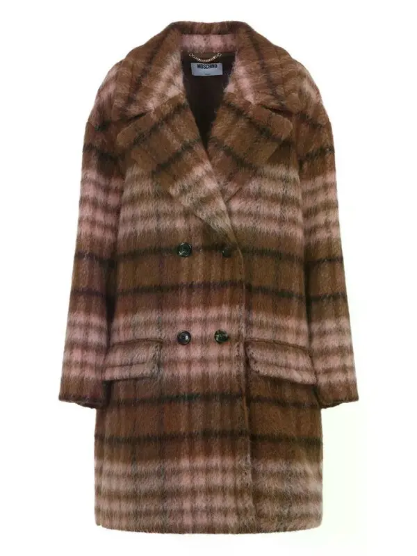 Moschino Checked Double-breasted Coat