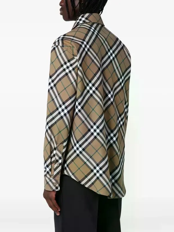 Burberry Checked Long-sleeved Shirt - Neutrals