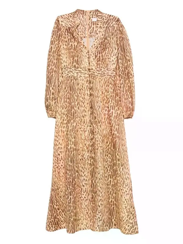 Zimmermann Leopard-print Button-front Midi Dress